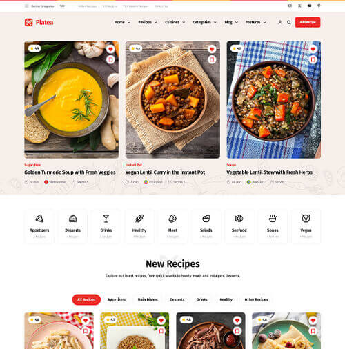 Platea - Recipe WordPress Theme | Gloria Themes