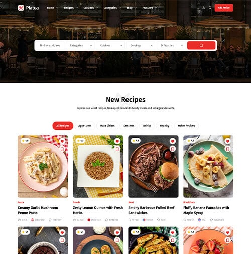 Platea - Recipe WordPress Theme | Gloria Themes
