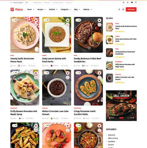 Platea - Recipe WordPress Theme | Gloria Themes
